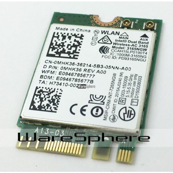 Original Intel Dual Band WLAN WiFi Wireless Bluetooth M.2 Card For Dell ...