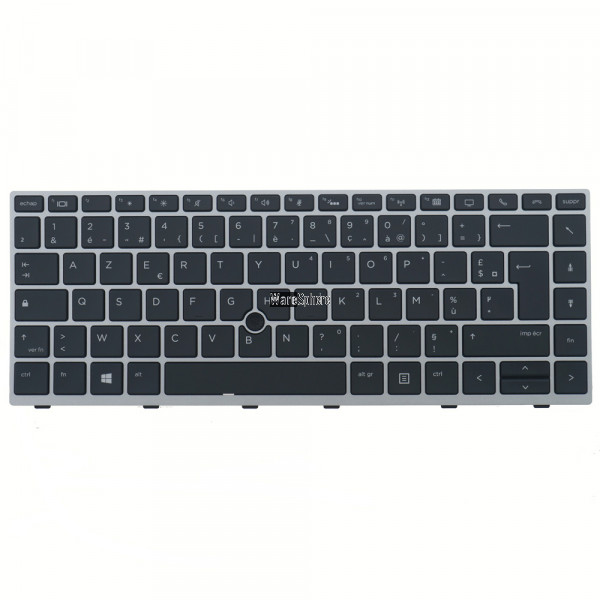 Laptop FR Keyboard for HP EliteBook 840 G5 with Backlit Silver Frame Point