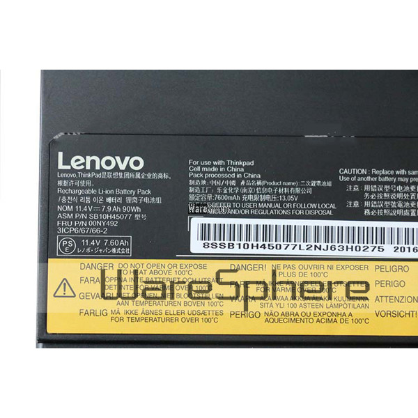 7200mAh 90Wh (11.4V 7.9Ah) Li-ion Battery for Lenovo ThinkPad P50 ...