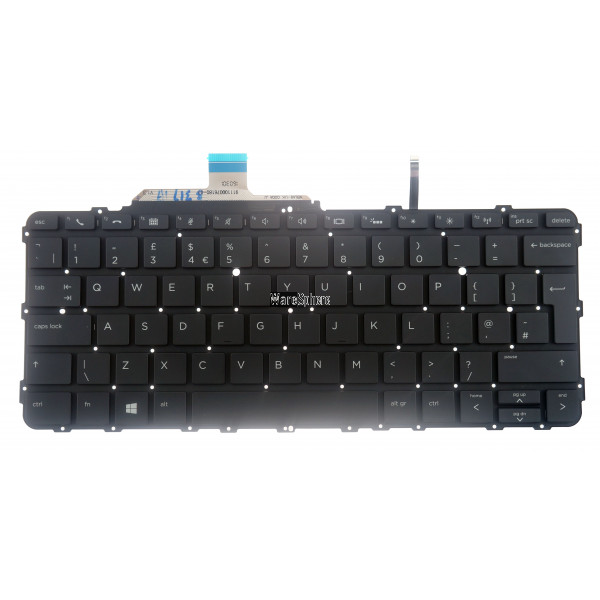 Laptop UK Backlit Keyboard for HP EliteBook Folio G1 Black
