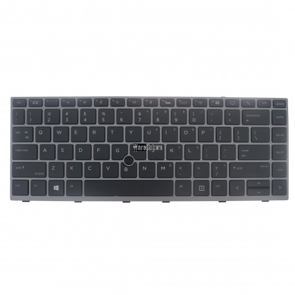 Laptop US Keyboard for HP EliteBook 840 G5 with Backlit Gray Frame Point