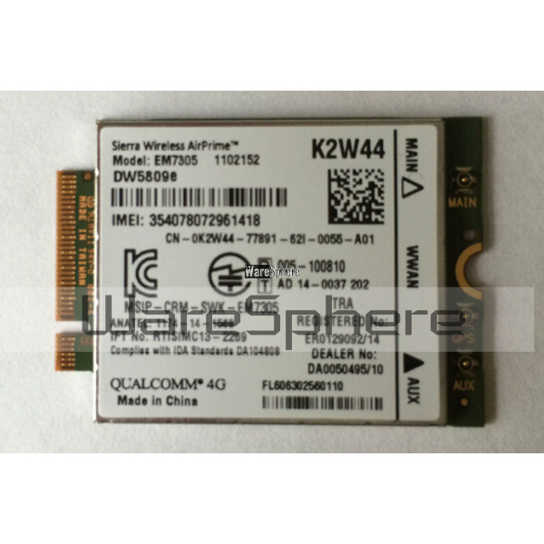 DW5809e M.2 4G WWAN Card for Dell Latitude E5450 K2W44 EM7305