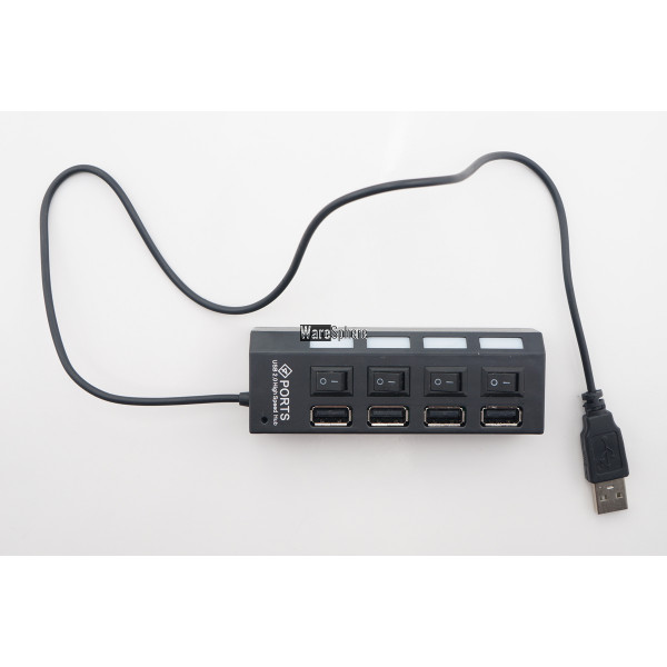 4 Port USB 2.0 High Speed HUB ON/OFF Switch for Laptop